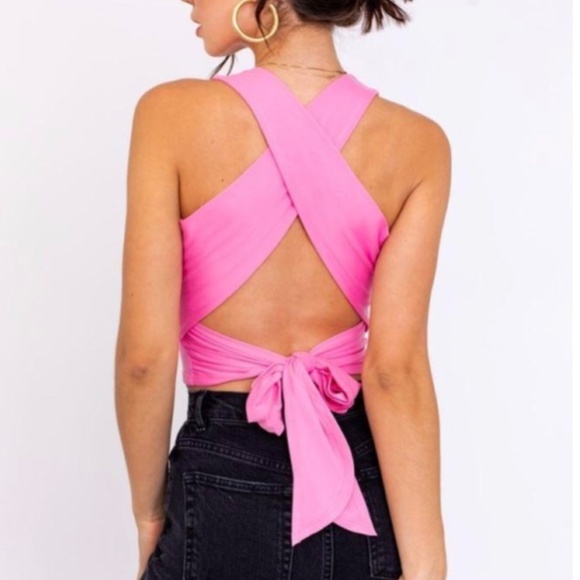 Le Lis | Tops | Le Lis Pink Crossover Top | Poshmark